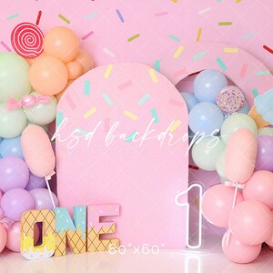 Sweet One Birthday Backdrop Candy Theme Backdrop Printed Photography ...
