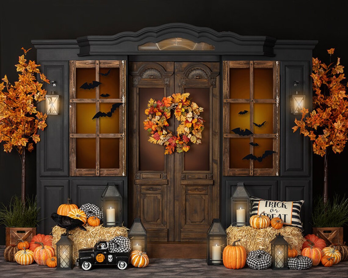 Halloween Backdrop Fall Photo Backdrop Autumn Backdrop for - Etsy