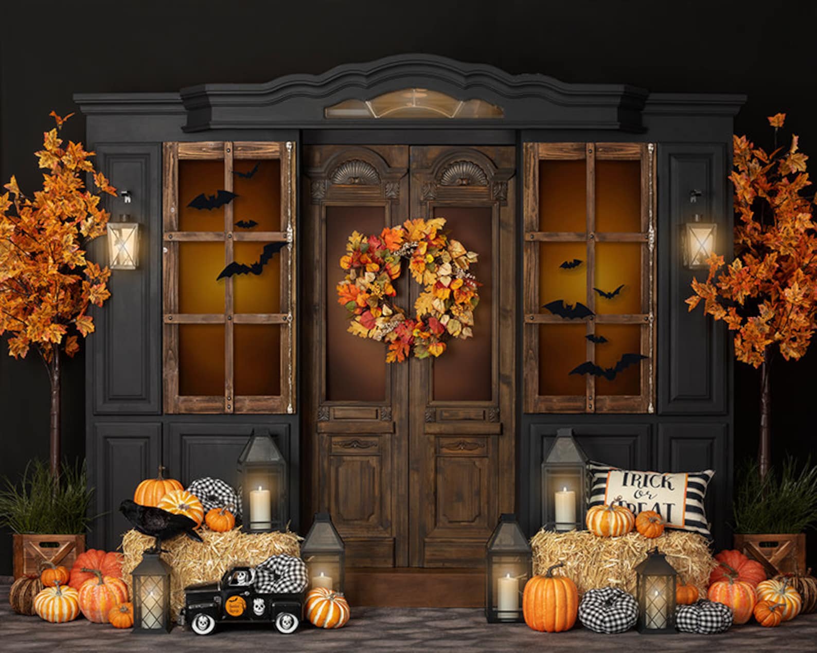 Halloween Backdrop Fall Photo Backdrop Autumn Backdrop for - Etsy