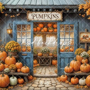 Fall Pumpkin Patch Backdrop for Pictures, Autumn Fine Art Photo ...