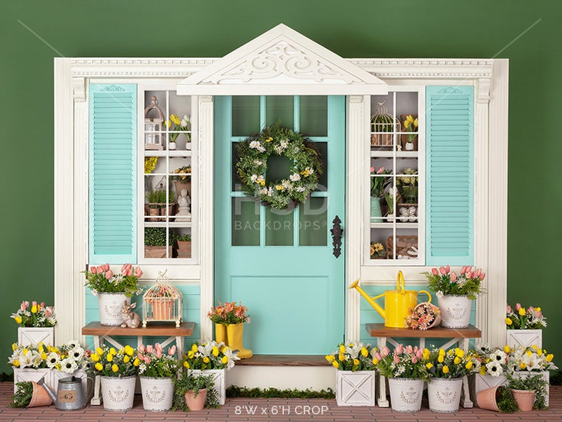 Spring House Backdrop Spring Photo Backdrop Easter Backdrops - Etsy