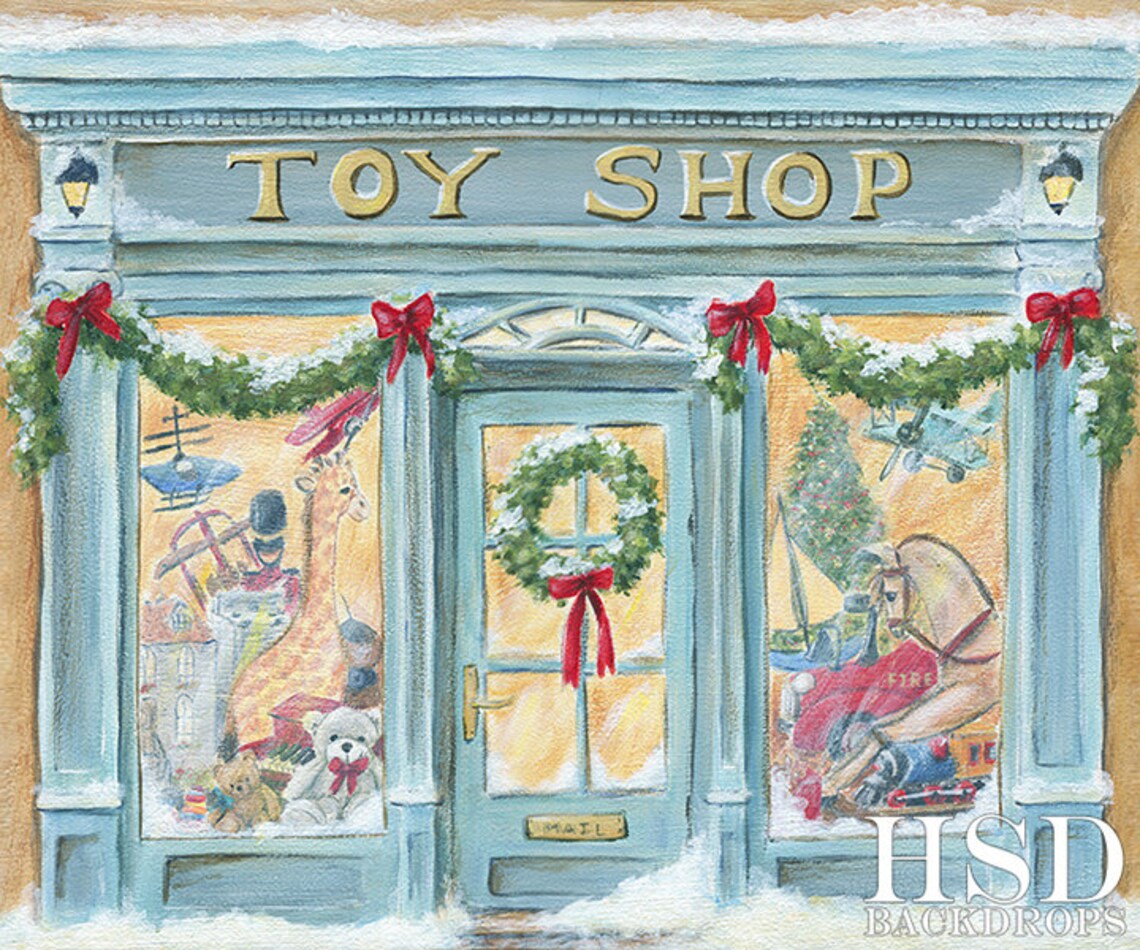 Christmas Toy Shop Photo Backdrop Christmas Photo Backdrop - Etsy