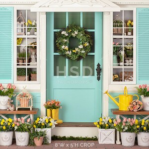 Spring House Backdrop, Spring Photo Backdrop, Easter Backdrops for ...