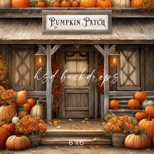 Pumpkin Patch Photo Backdrop for Pictures, Large Fall Photo Background ...