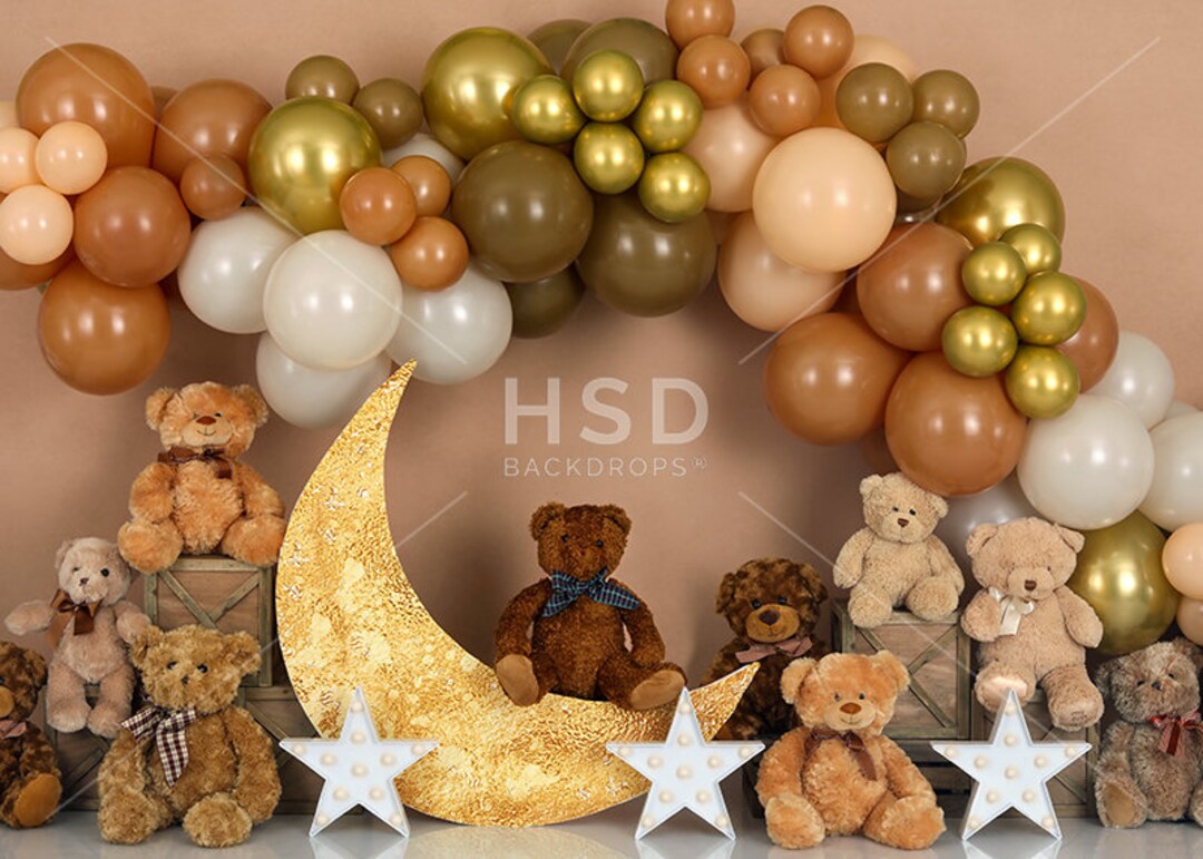 Teddy Bear Balloons Printed Photography Backdrop Teddy Bear Birthday ...