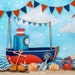 Nautical Theme Cake Smash Backdrop, Nautical Backdrop, Boat Backdrop ...