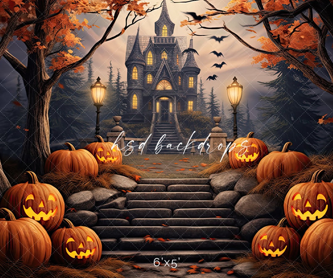 Halloween Backdrop for Pictures Large Halloween Party - Etsy