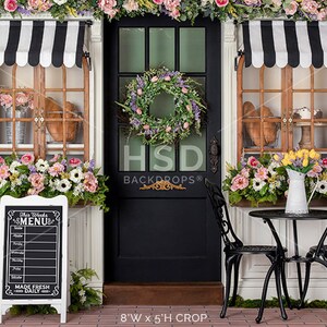 Cafe Spring Backdrop, Spring Photo Backdrop, Spring Backdrops for ...