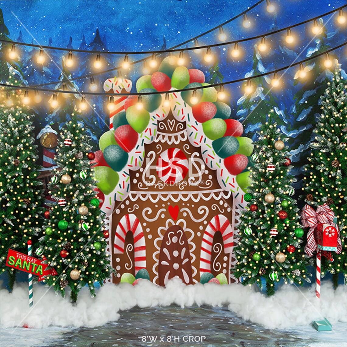 Gingerbread House Photo Backdrop Christmas Photo Backdrop Etsy