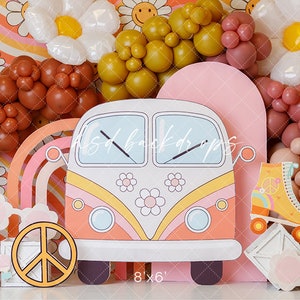 Groovy Backdrop - Groovy One Birthday Backdrop - Printed Photography ...