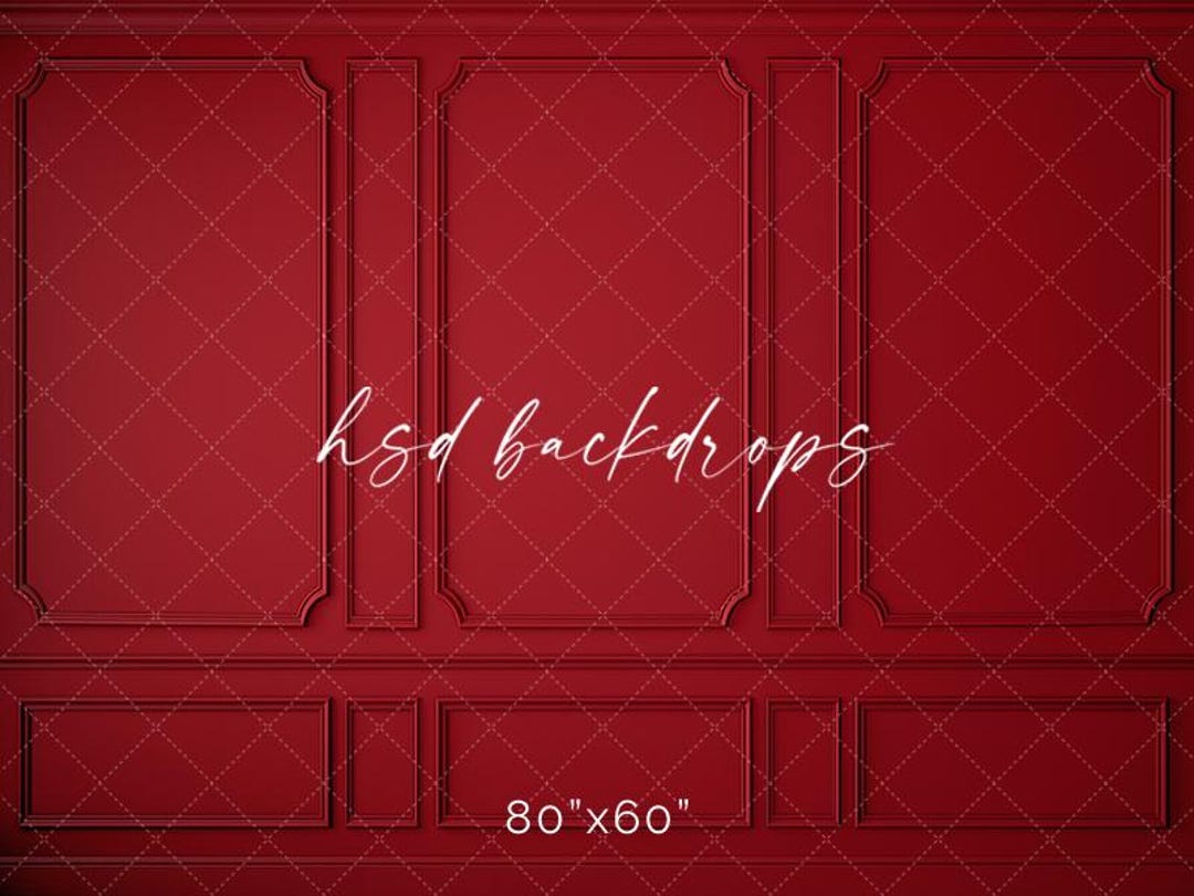 Elegant Faux Red Wainscot Wall Backdrop for Photography, Photoshoot ...