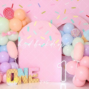 Sweet One Birthday Backdrop Candy Theme Backdrop Printed Photography ...