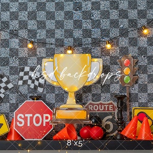 Grand Prix Backdrop - Two Fast Birthday Backdrop - Race Car Printed ...