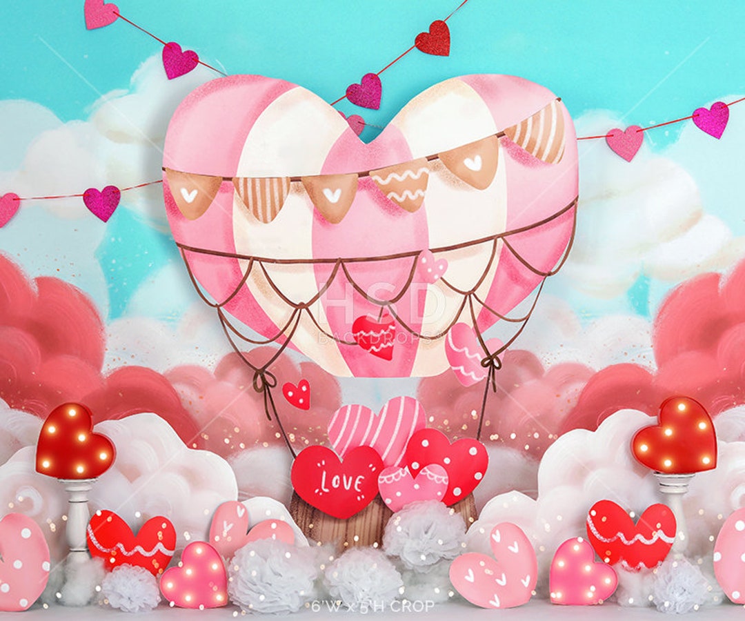 Valentines Day Photo Backdrop, Valentine's Balloon Backdrop, Valentines ...