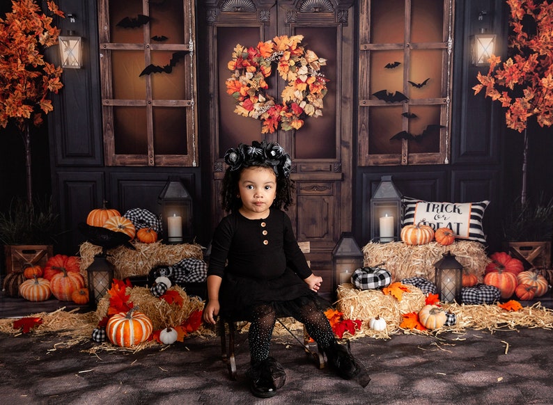 Halloween Backdrop Fall Photo Backdrop Autumn Backdrop for - Etsy