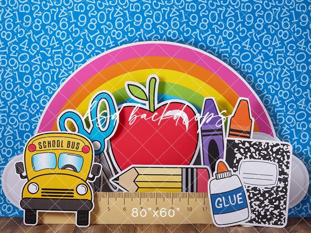 Back to School Photo Backdrop - School Photo Props - Fall Backdrop ...