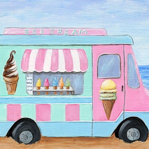 Ice Cream Truck Backdrop, Ice Cream Party Backdrop, Ice Cream Themed ...