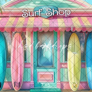 Malibu Beach Backdrop for Photography - Surf Shop Photo Backdrop ...