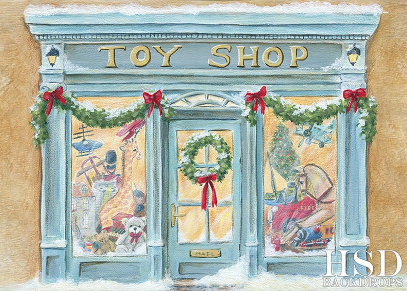 Christmas Toy Shop Photo Backdrop Christmas Photo Backdrop - Etsy