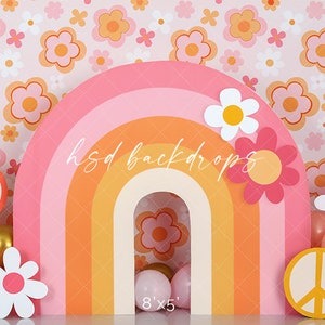 Groovy One Backdrop Printed Photography Backdrop Boho Birthday Backdrop ...