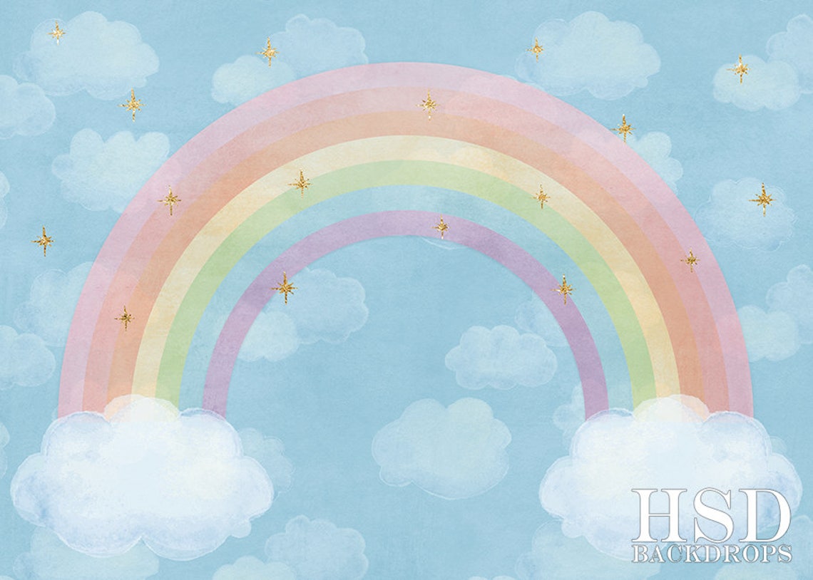 Pastel Rainbow Photography Backdrop Vinyl Canvas Unicorn - Etsy