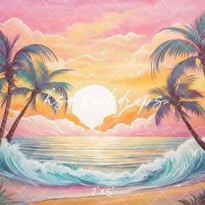 Tropical Beach Backdrop - Printed Photography Backdrop - Summer ...