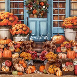 Pumpkin Patch Photo Backdrop for Pictures, Large Fall Photo Background ...