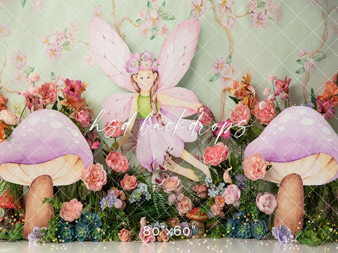 Pixie Paradise Cake Smash Backdrop Girl - Fairy 1st Birthday ...
