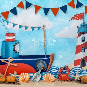 Nautical Theme Cake Smash Backdrop, Nautical Backdrop, Boat Backdrop ...