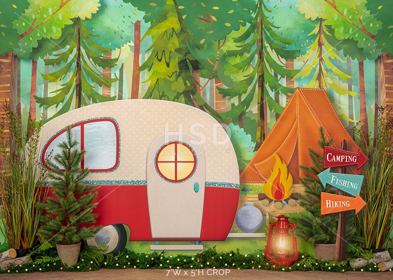 Camping Backdrop Camping Photo Backdrop One Happy Camper | Etsy
