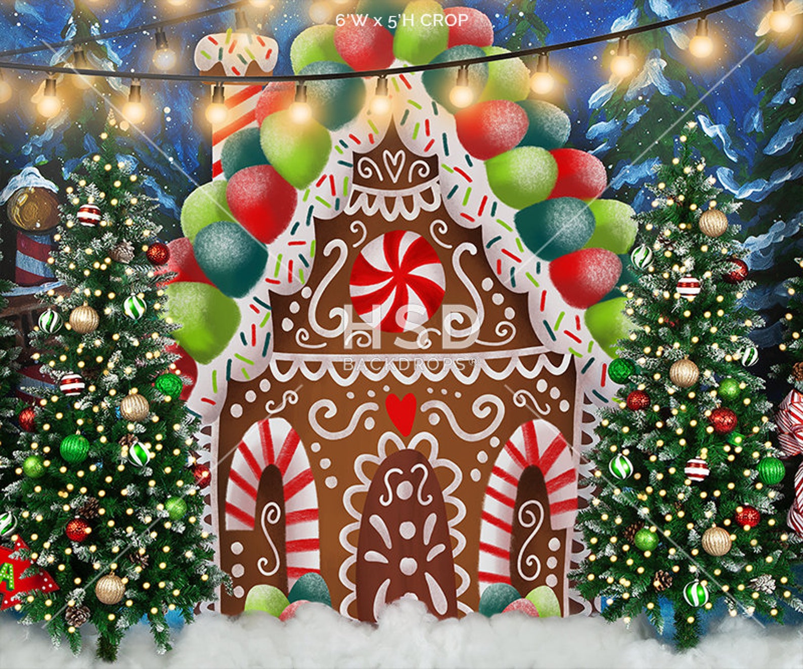 Gingerbread House Photo Backdrop Christmas Photo Backdrop Etsy