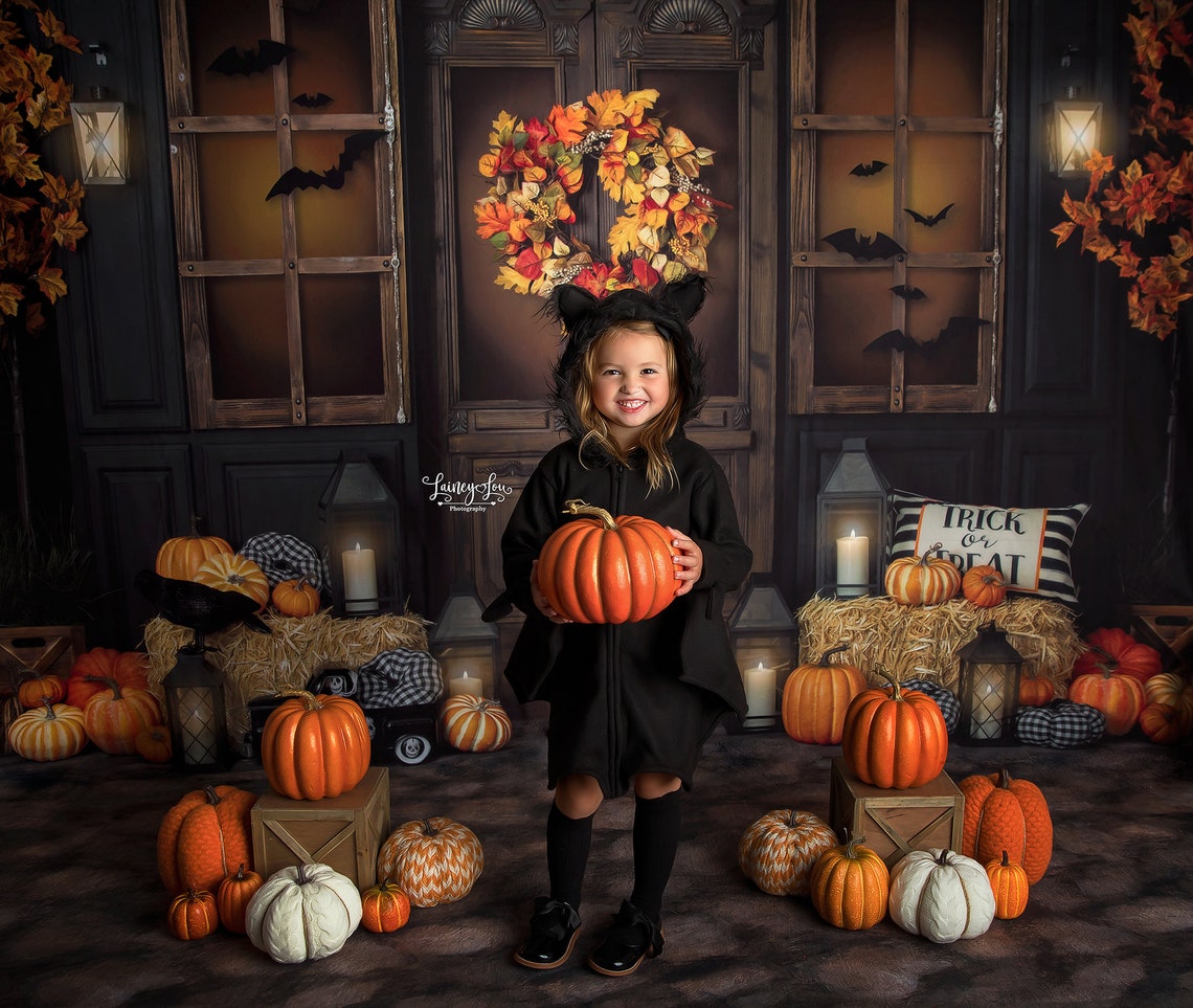 Halloween Backdrop Fall Photo Backdrop Autumn Backdrop for - Etsy