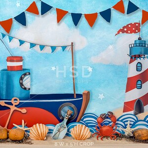 Nautical Theme Cake Smash Backdrop, Nautical Backdrop, Boat Backdrop ...