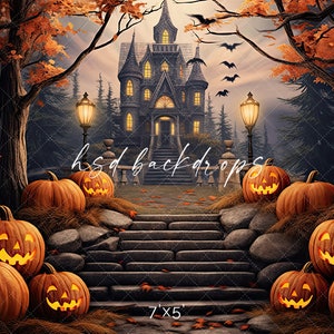 Halloween Backdrop for Pictures, Large Halloween Party Backdrop ...