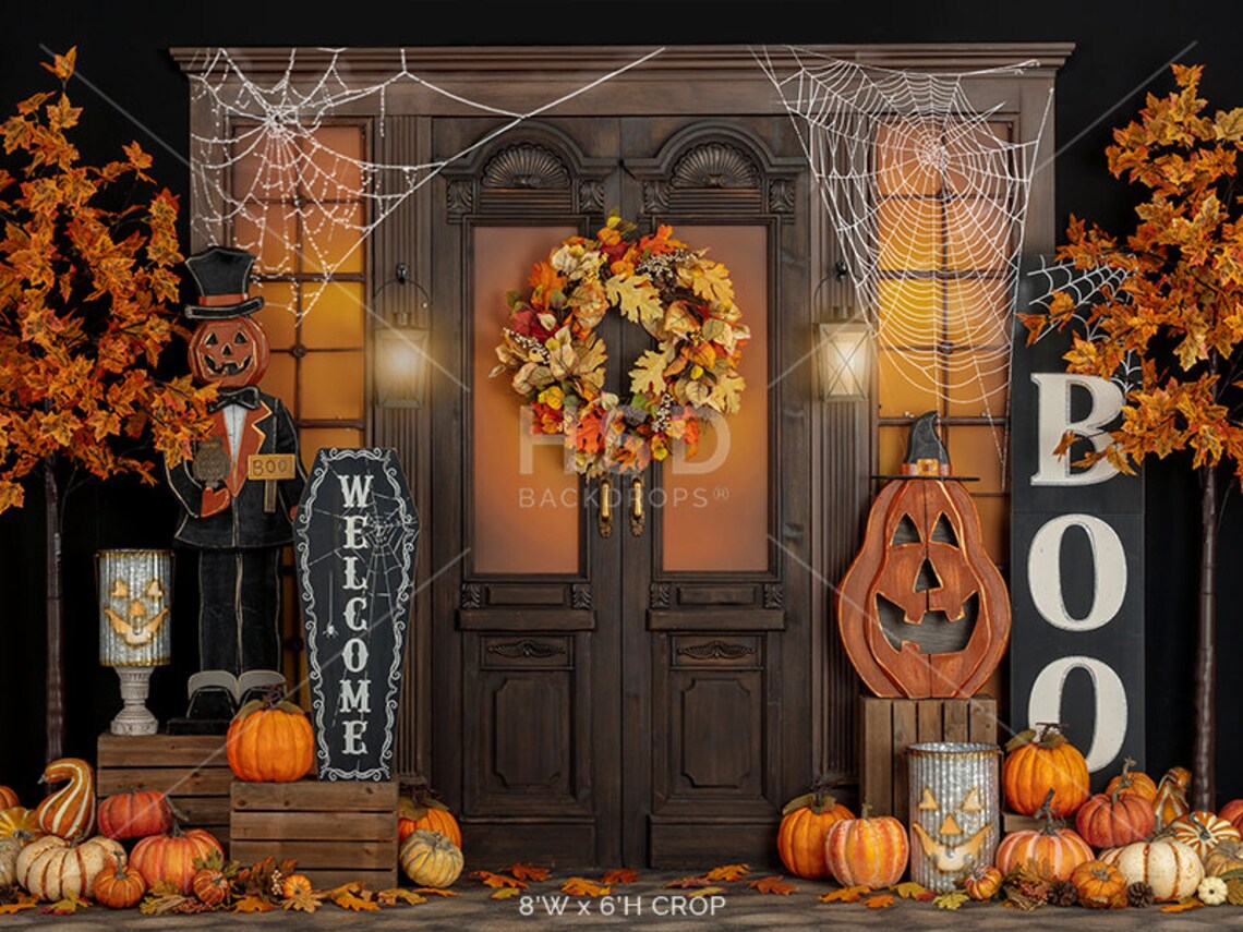 Halloween Backdrop Halloween Photo Backdrop Fall Halloween - Etsy