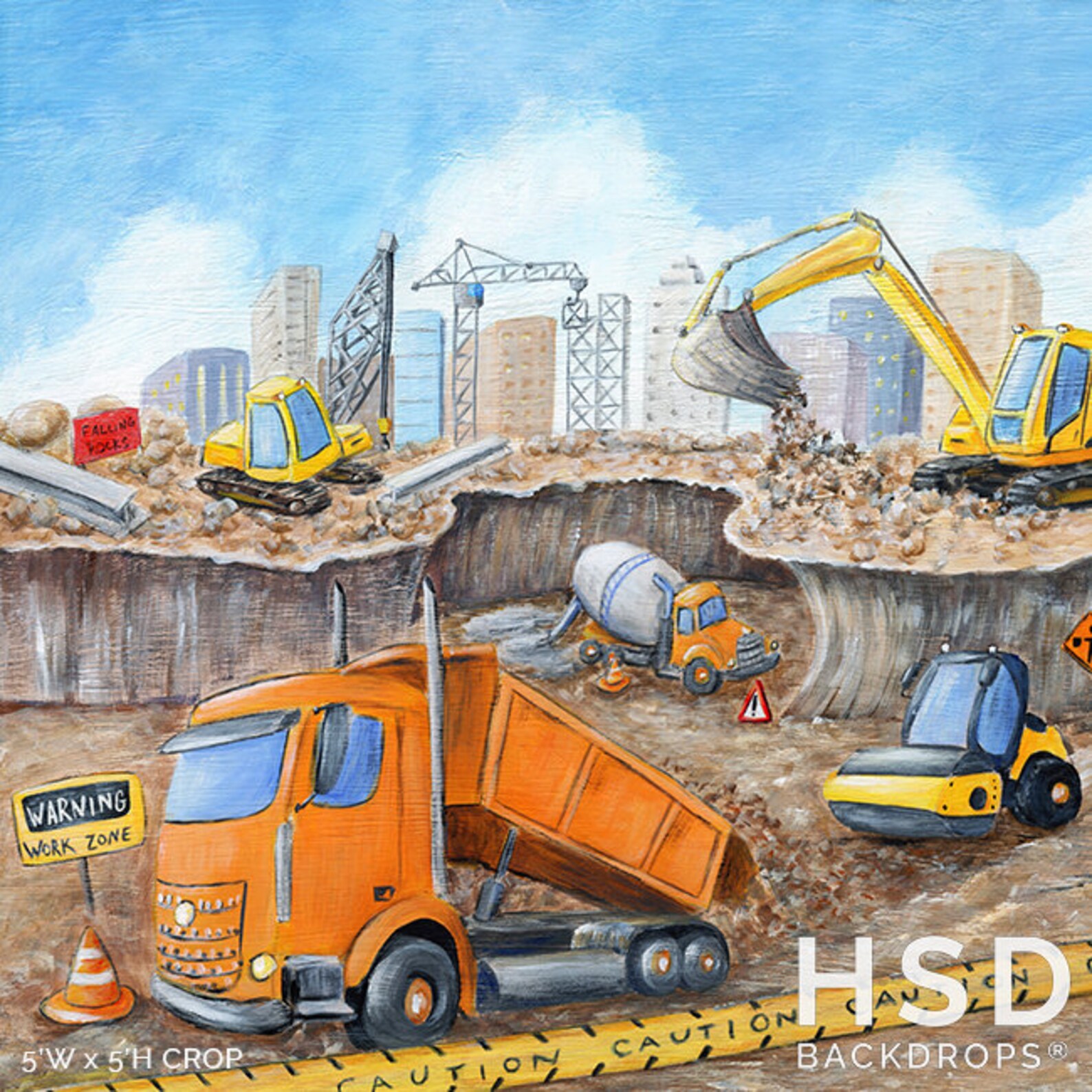 Construction Backdrop Construction Theme Party Backdrop - Etsy