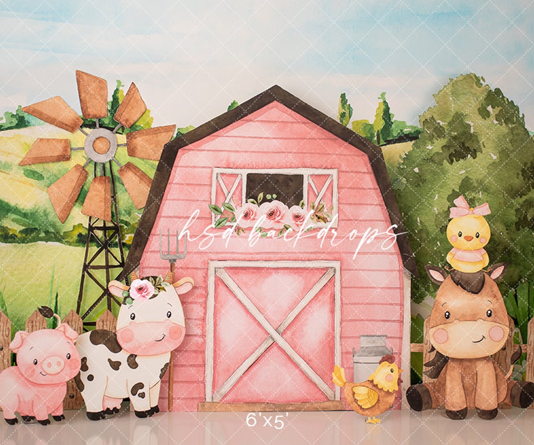 Barnyard Animals Backdrop Printed Photography Backdrop Barn Theme ...