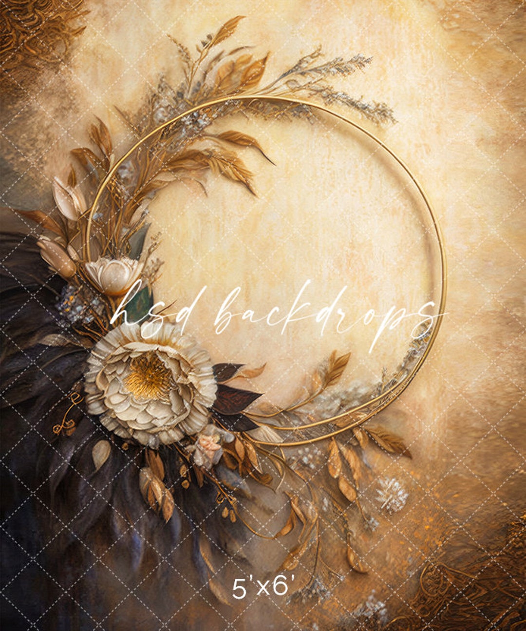 Boho Floral Hoop Backdrop | Boho Backdrop for Photos | Flower Ring ...