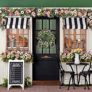 Cafe Spring Backdrop Spring Photo Backdrop Spring Backdrops | Etsy