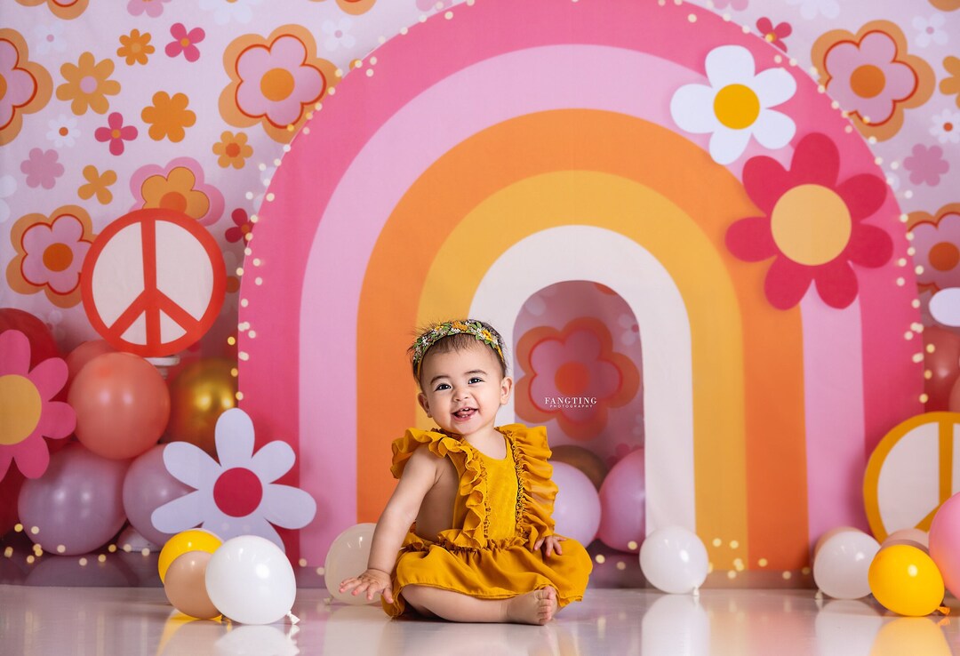 Groovy One Backdrop - Printed Photography Backdrop - Boho Birthday ...