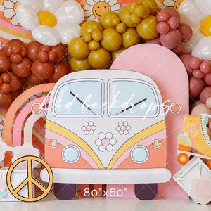 Groovy Backdrop - Groovy One Birthday Backdrop - Printed Photography ...