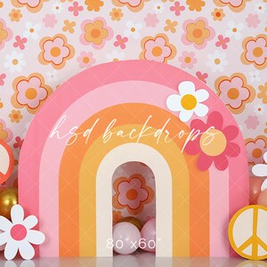 Groovy One Backdrop Printed Photography Backdrop Boho Birthday Backdrop ...