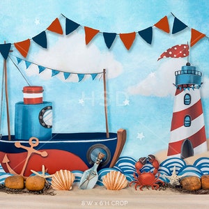 Nautical Theme Cake Smash Backdrop, Nautical Backdrop, Boat Backdrop ...