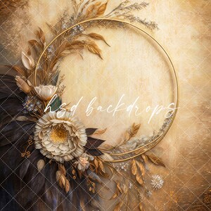 Boho Floral Hoop Backdrop | Boho Backdrop for Photos | Flower Ring ...
