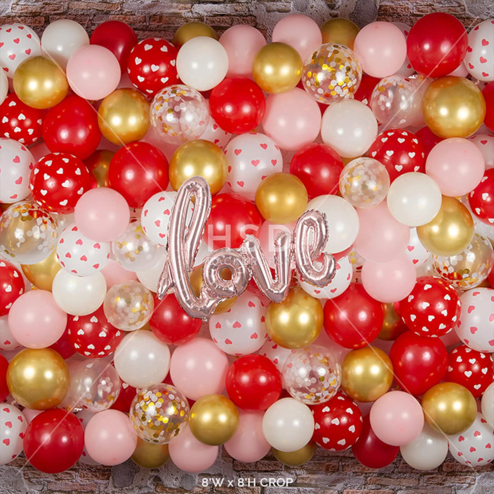 Heart Balloon Wall Valentine's Backdrop Backdrop for - Etsy