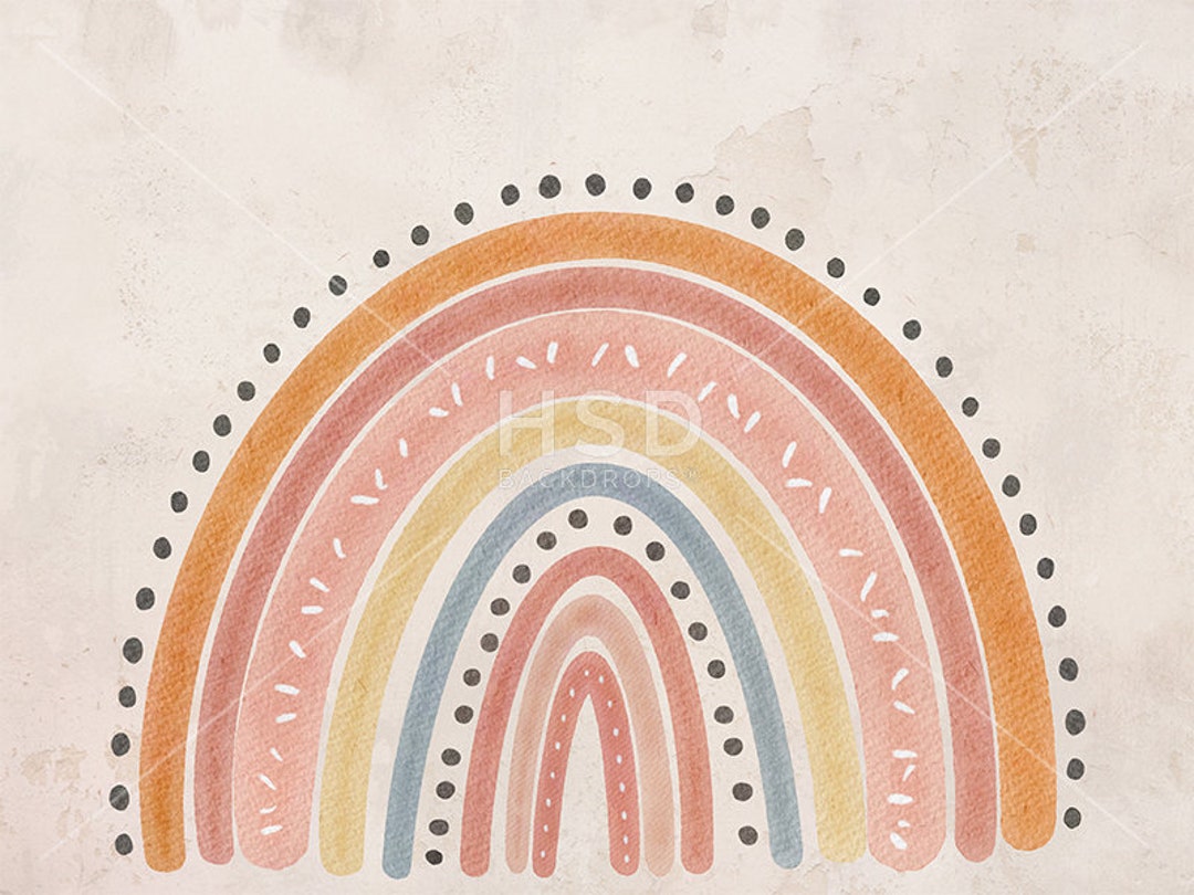 Boho Rainbow Backdrop, Rainbow Photography Backdrop, Rainbow Birthday ...