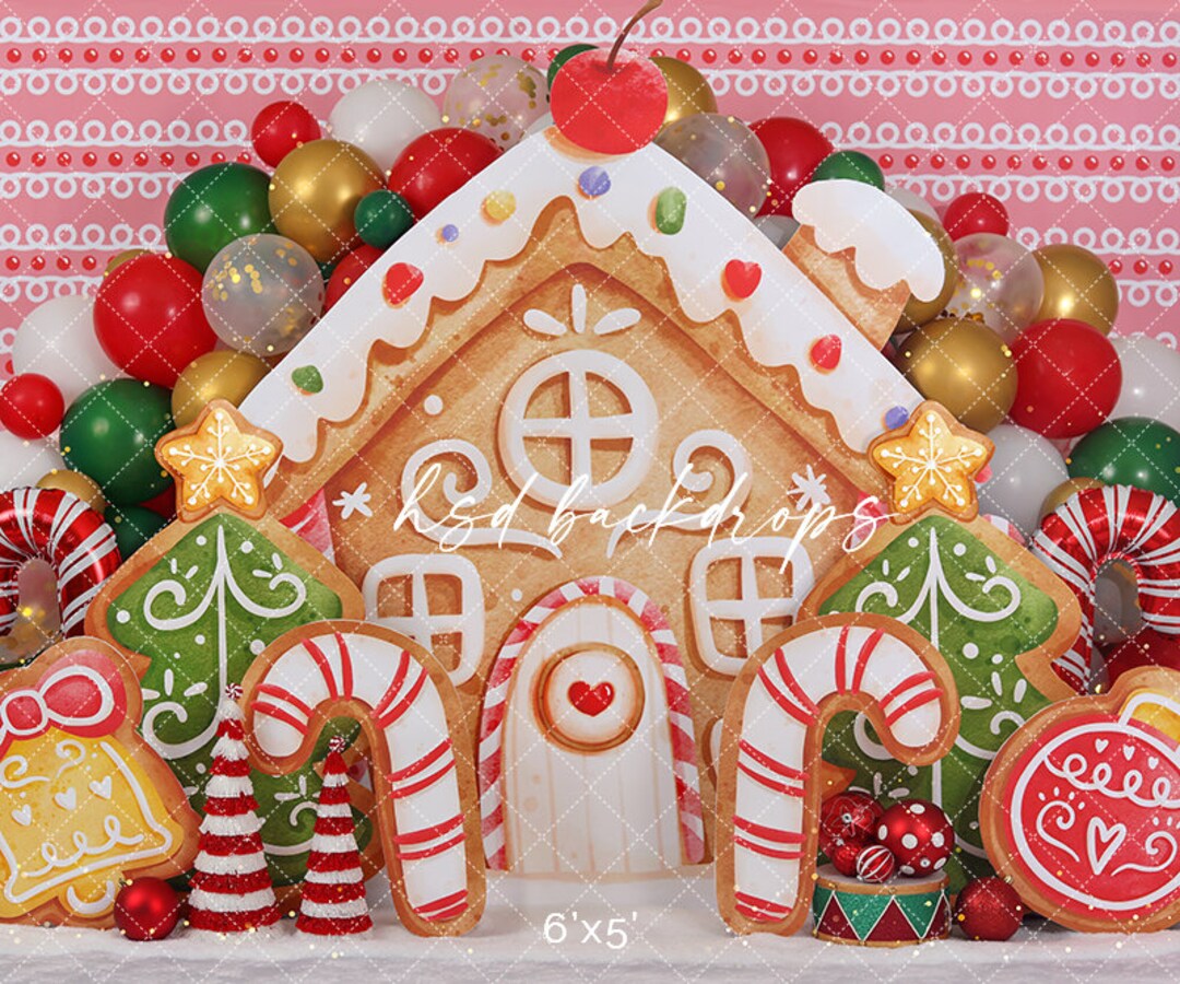 Christmas Gingerbread House Backdrop For Photography Cake Etsy