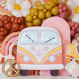 Groovy Backdrop - Groovy One Birthday Backdrop - Printed Photography ...