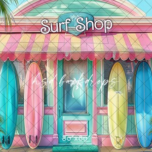Malibu Beach Backdrop for Photography - Surf Shop Photo Backdrop ...