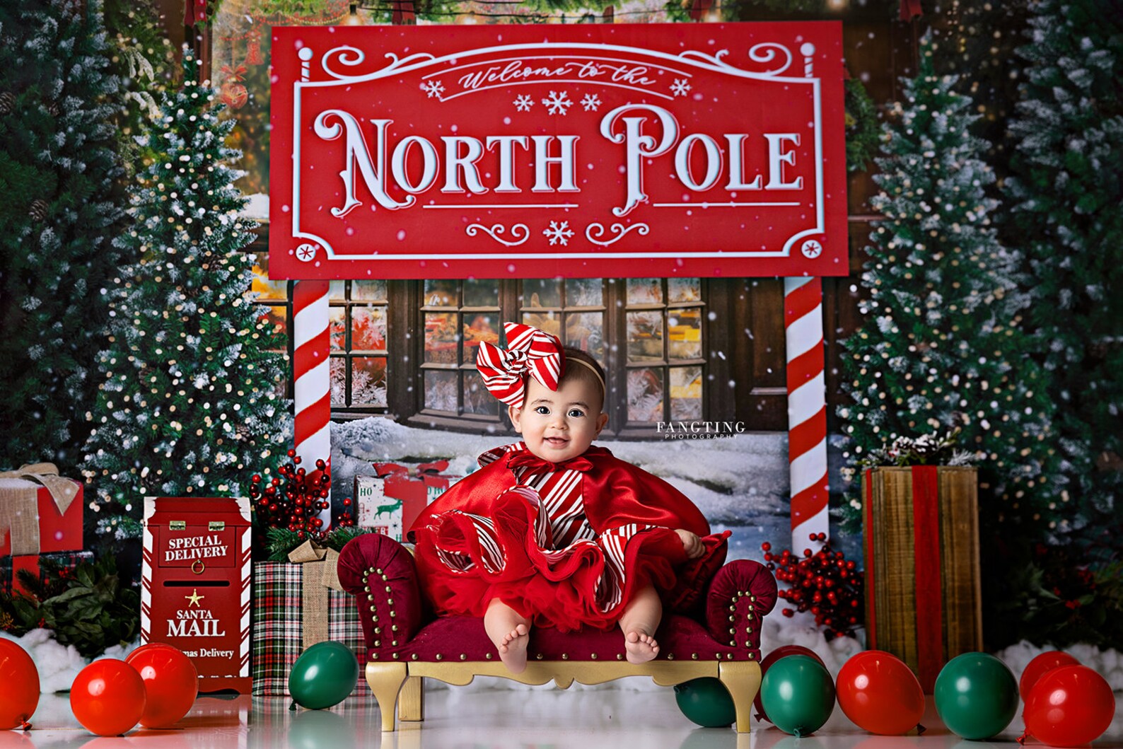 North Pole Backdrop Santa's Workshop Backdrop Holiday - Etsy